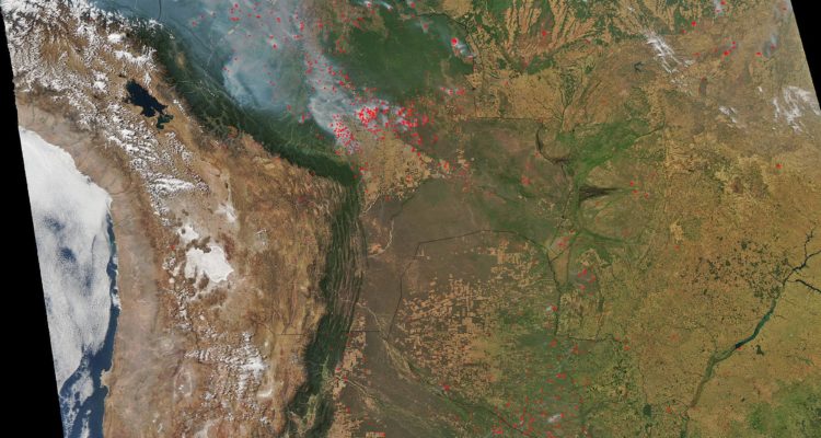 Wildfires burning in Bolivia, Paraguay, Argentina, and Brazil • Earth.com