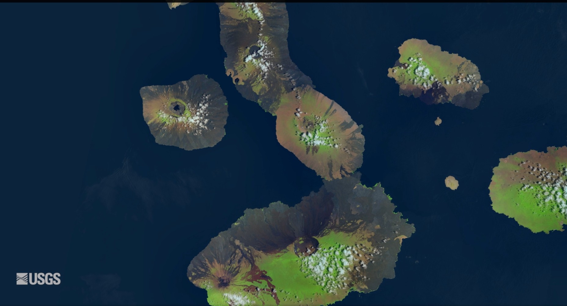 A satellite view of the Galapagos Islands - Earth.com