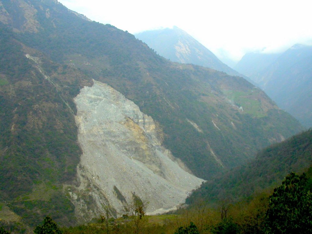 A record of landslide activity can be found in the sand of mountain ...