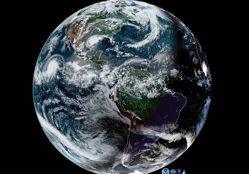 Satellites capture the total eclipse over South America - Earth.com