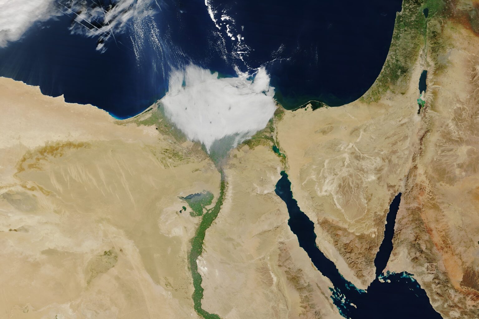 The Nile Delta under a blanket of clouds - Earth.com