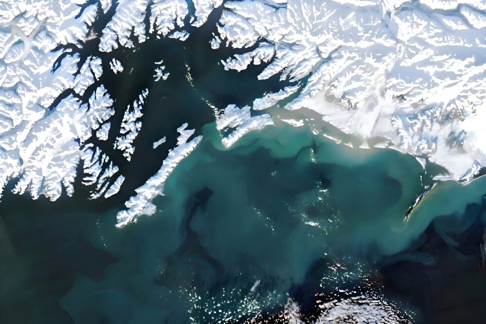 Sediment swirling in the Gulf of Alaska - Earth.com