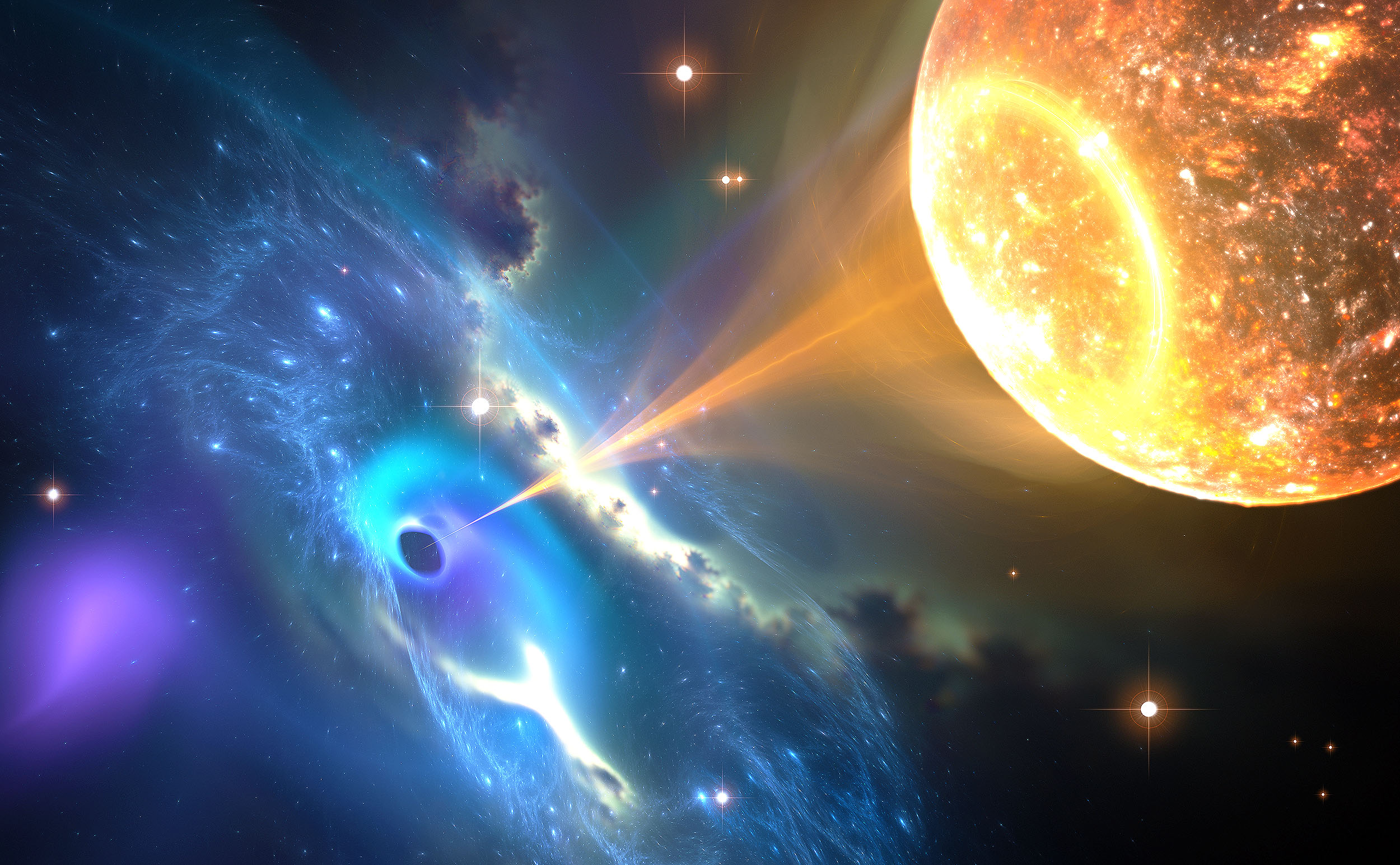 "Cosmic Cannibals" expel jets of matter that contain life's elements ...