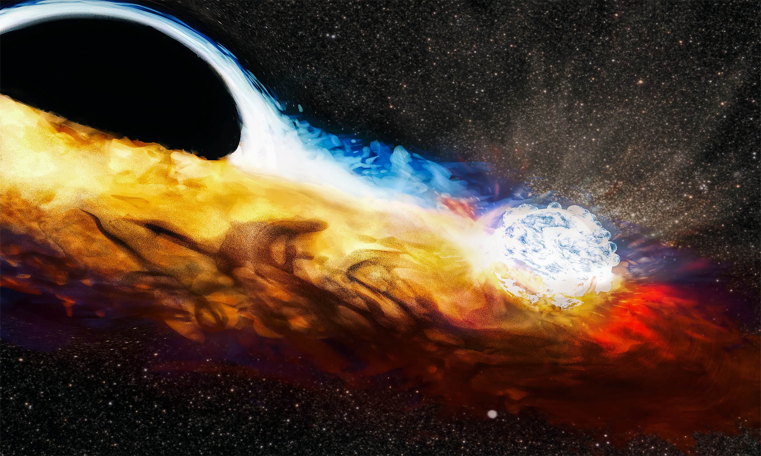 Black hole seen eating one star then attacking another - Earth.com
