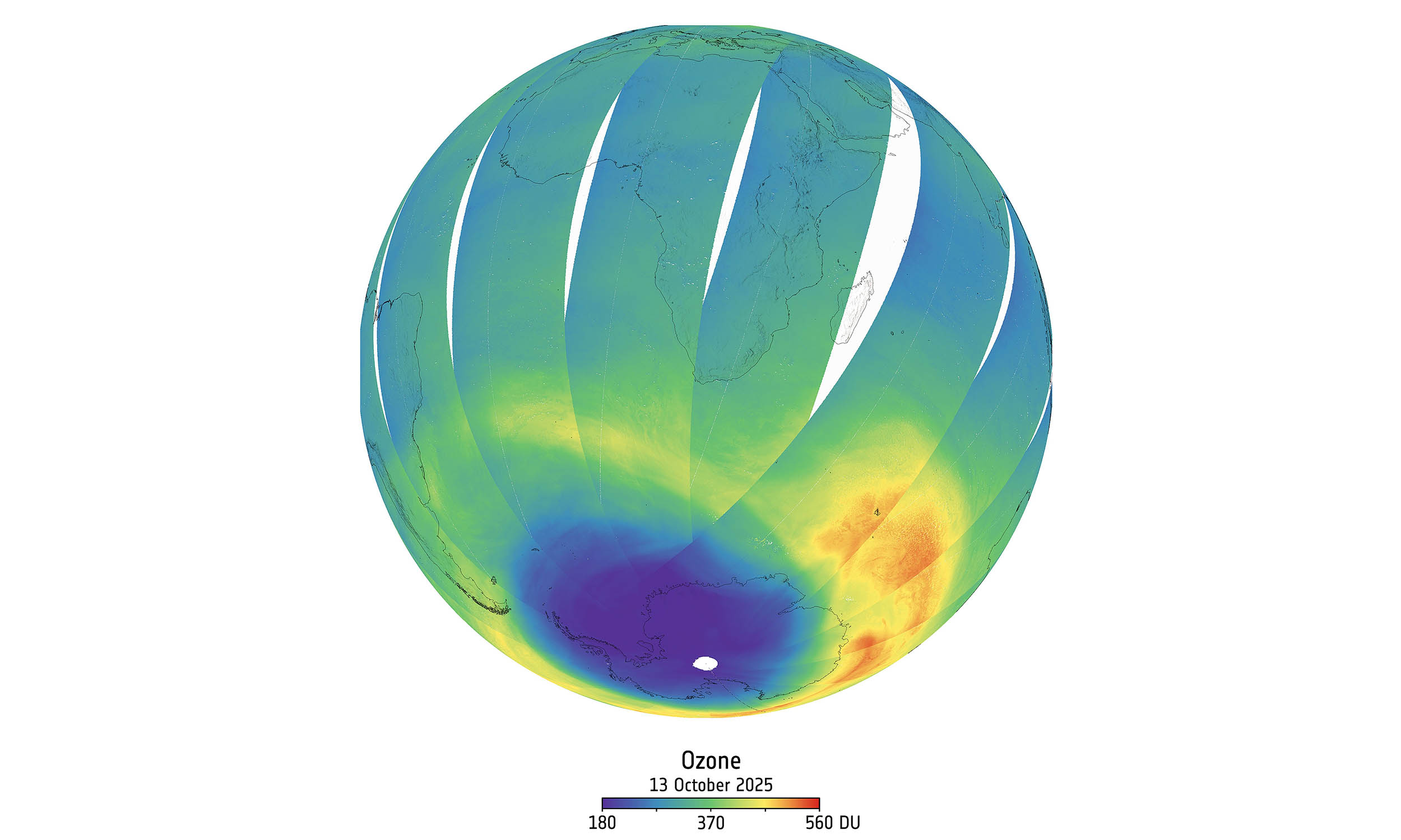 Sentinel-5A satellite captures fresh images of Earth's ozone hole ...